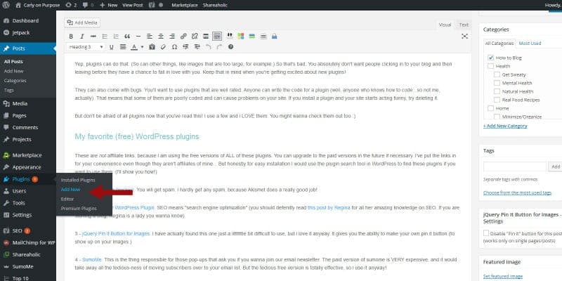How to Install WordPress Plugins (& Warnings) - Mommy on Purpose