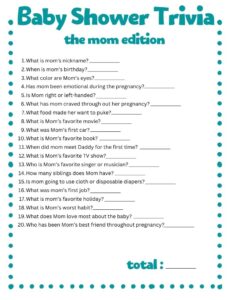 65+ Fun Baby Shower Trivia Questions to Use at Your Next Baby Shower ...