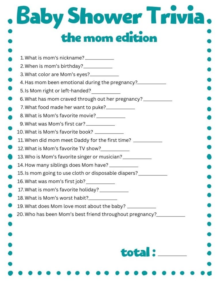 65+ Fun Baby Shower Trivia Questions to Use at Your Next Baby Shower ...