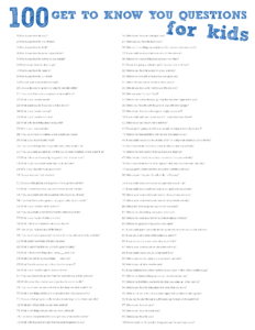 102 Best Fun Get to Know You Questions to Ask Kids