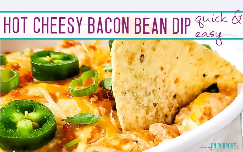 Spicy Bacon Cheddar Bean Dip Appetizer - Mommy on Purpose
