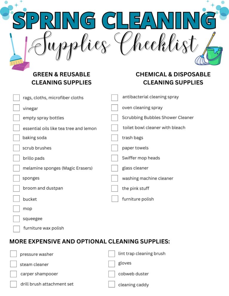 Thorough Spring Cleaning Checklist with Free Printables