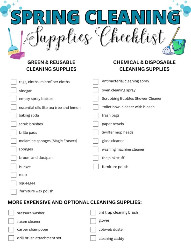 Thorough Spring Cleaning Checklist with Free Printables