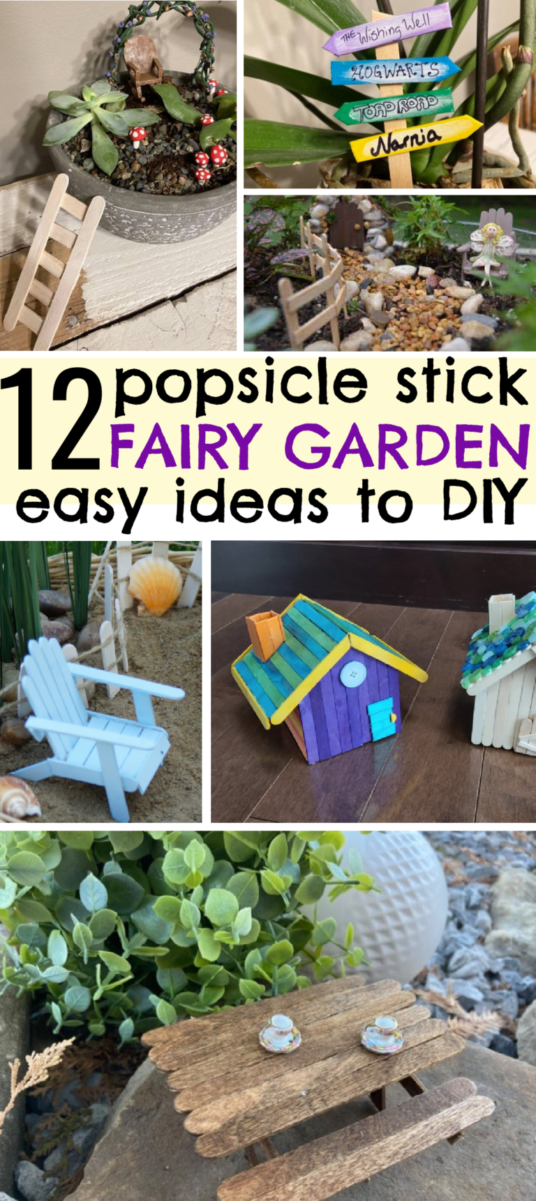12 DIY Popsicle Stick Fairy Garden Ideas - Mommy on Purpose